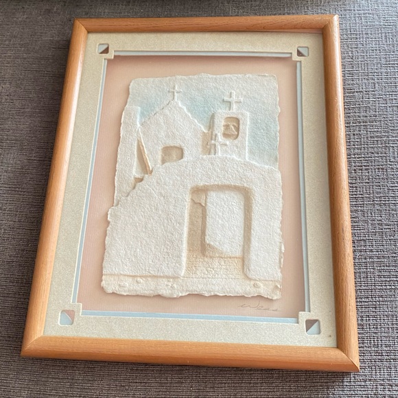 Vintage | Art | Vintage Wess Signed Framed Shadow Box Southwest Pueblo ...